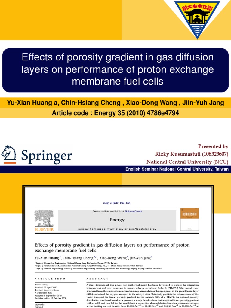 Effects of Porosity Gradient in Gas Diffusion Layers On Performance of ...