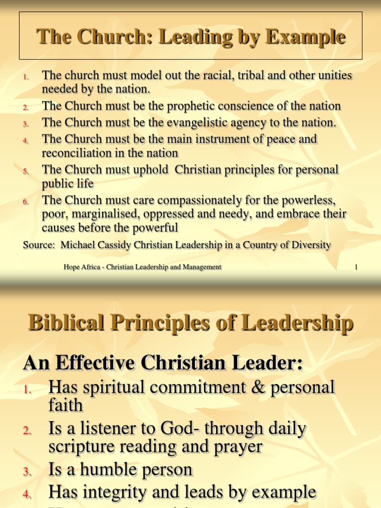 Christian Leadership Essentials | PDF | Goal | Leadership