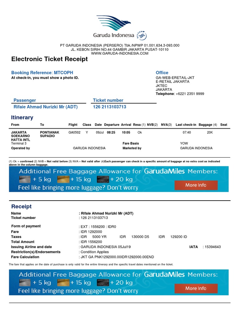 Your Electronic Ticket Receipt | PDF | Dangerous Goods | Ticket (Admission)