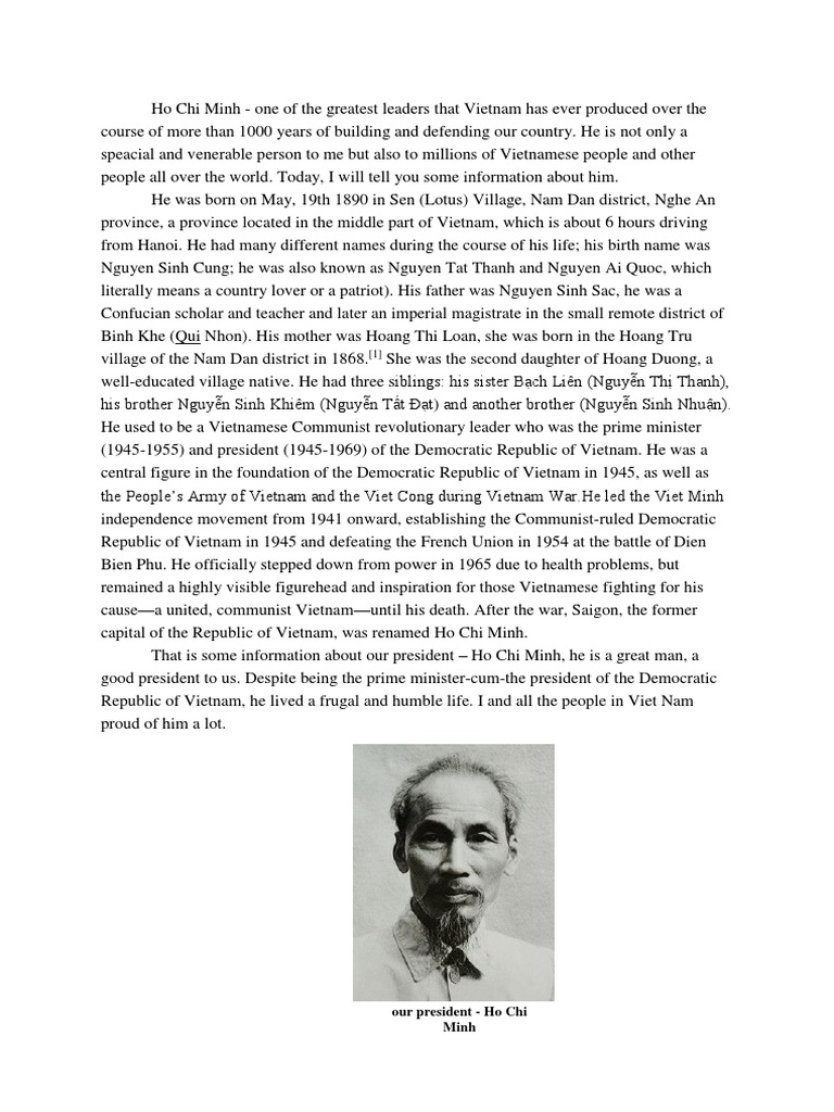 Ho Chi Minh: Vietnam's Great Leader | PDF | History