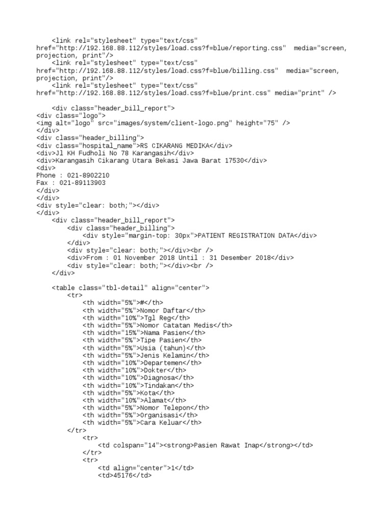 Patient Registration Data | PDF | Software Development | Web Standards