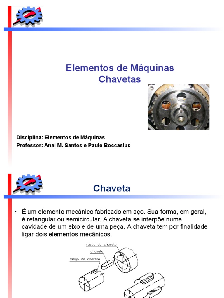 Chavetas 1 | PDF | Estresse (Mecânica) | Física Aplicada e Interdisciplinar