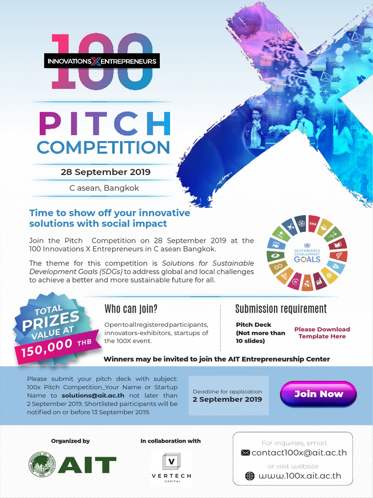 100X Pitch Competition Poster | PDF