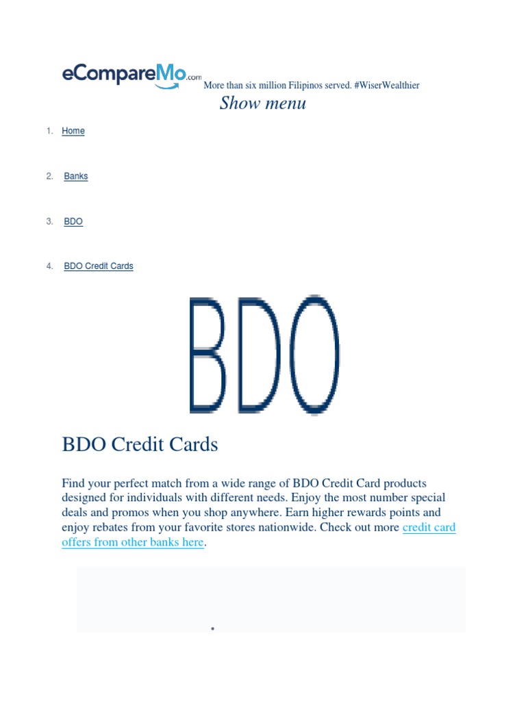 BDO CC REquirements | PDF | American Express | Credit Card