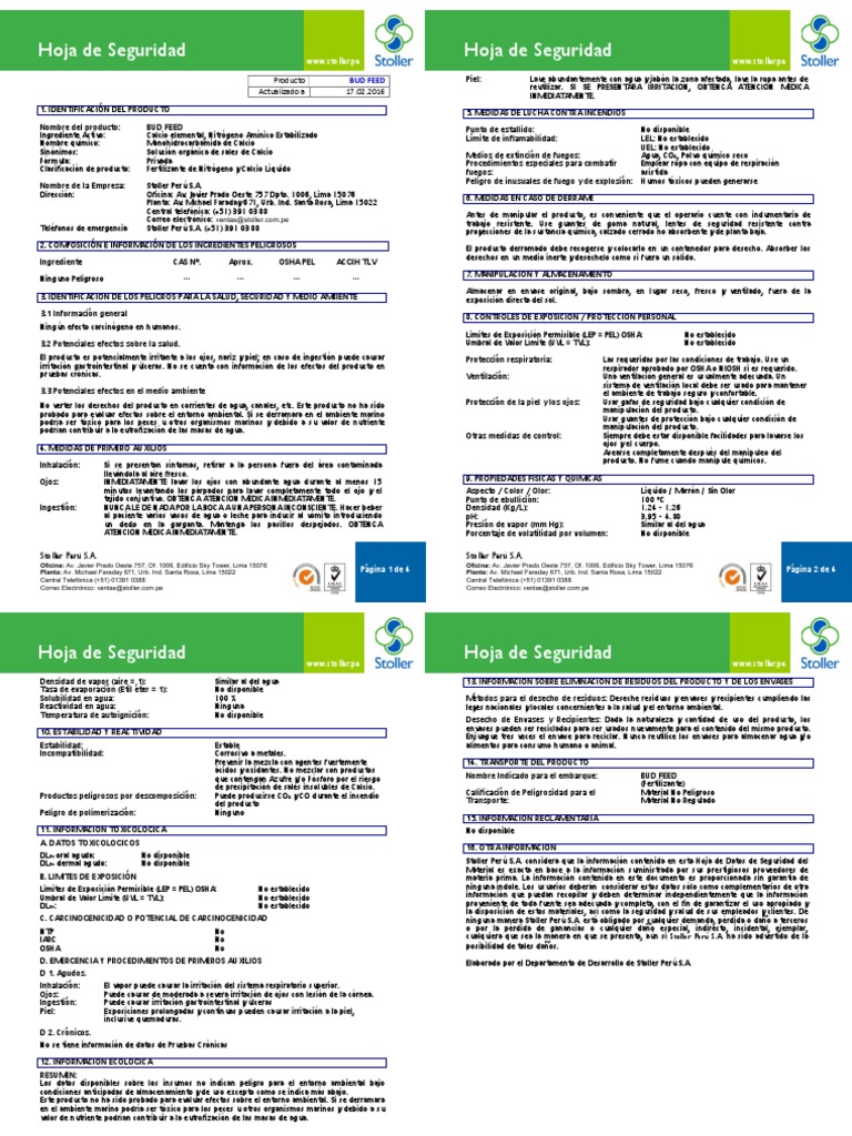 HDS - Bud Feed | PDF | Fertilizante | Agua