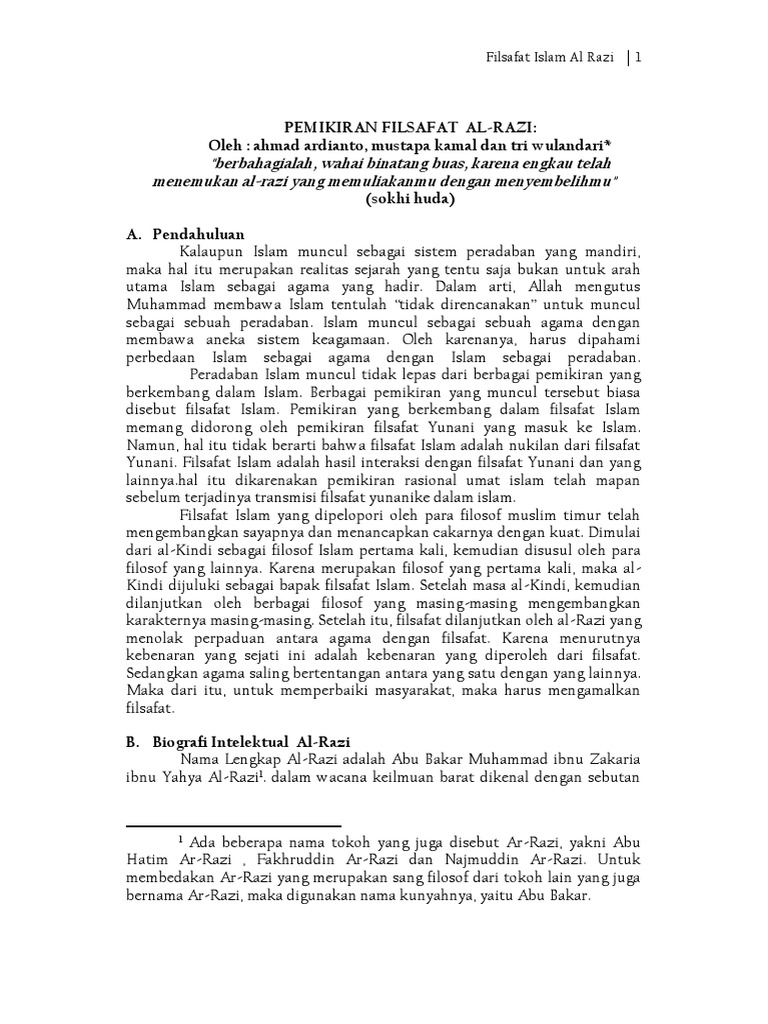Makalah Filsafat Al Razi | PDF