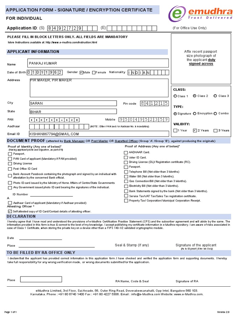 Emudhra | PDF | Identity Document | Official Documents