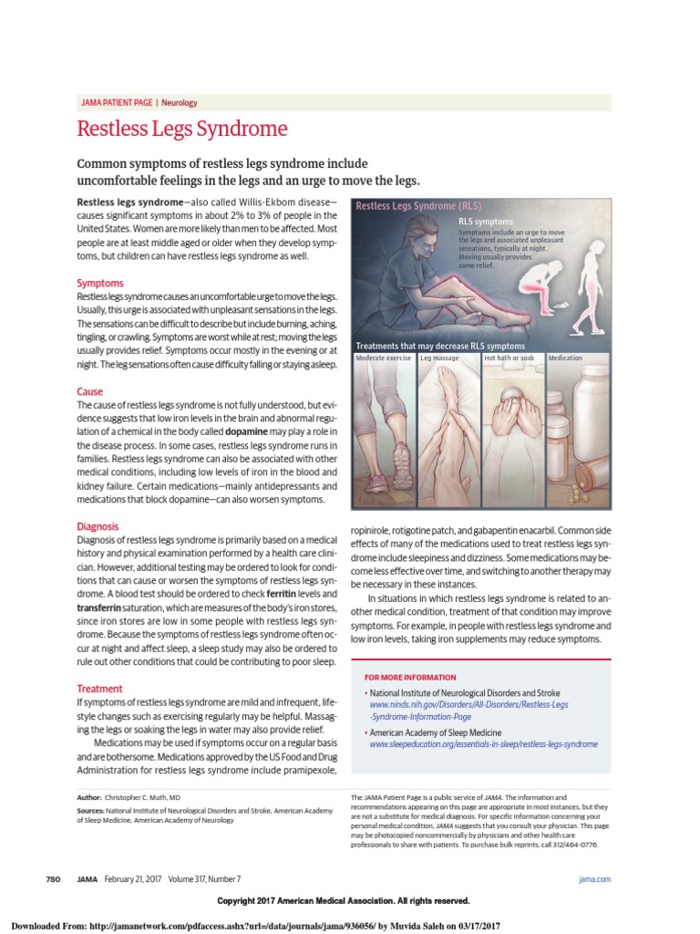 Restless Leg Syndrome | PDF | Clinical Medicine | Human Diseases And ...
