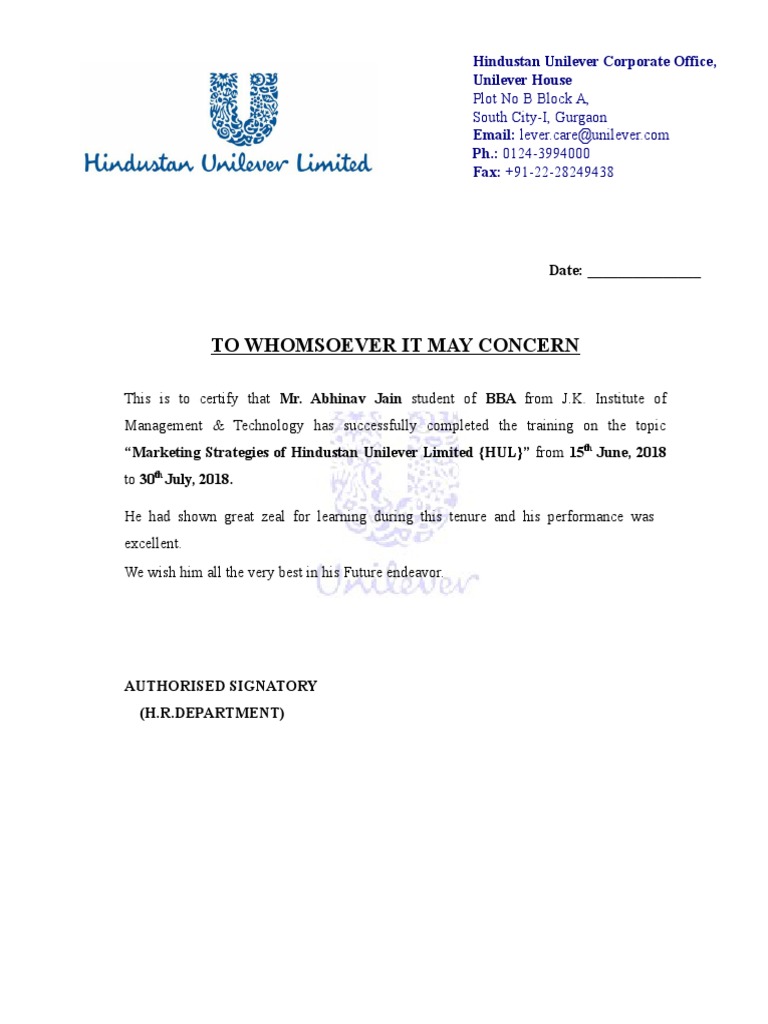 To Whomsoever It May Concern: Date | PDF