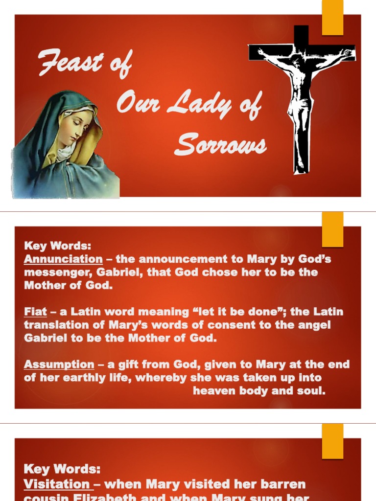 Feast of Our Lady of Sorrows | PDF | Mary, Mother Of Jesus | Theology