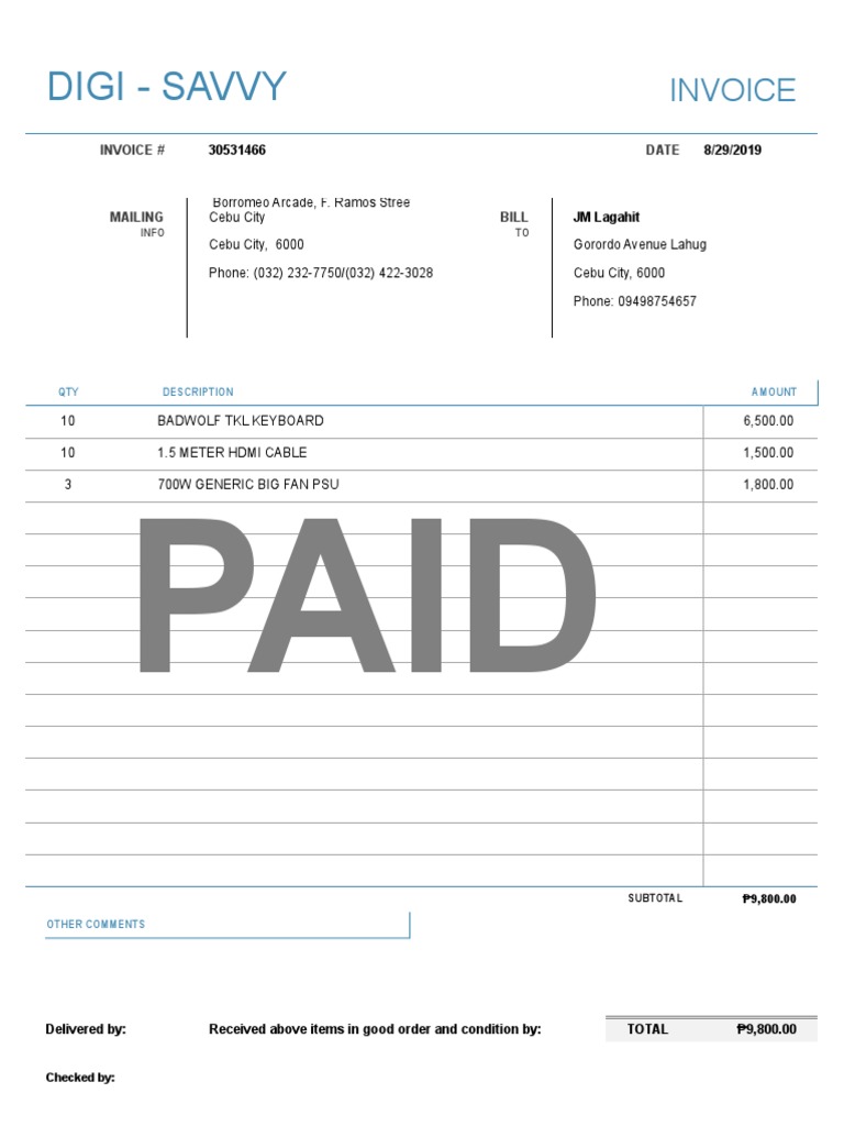 Digi - Savvy: Invoice | PDF | Invoice | Receipt