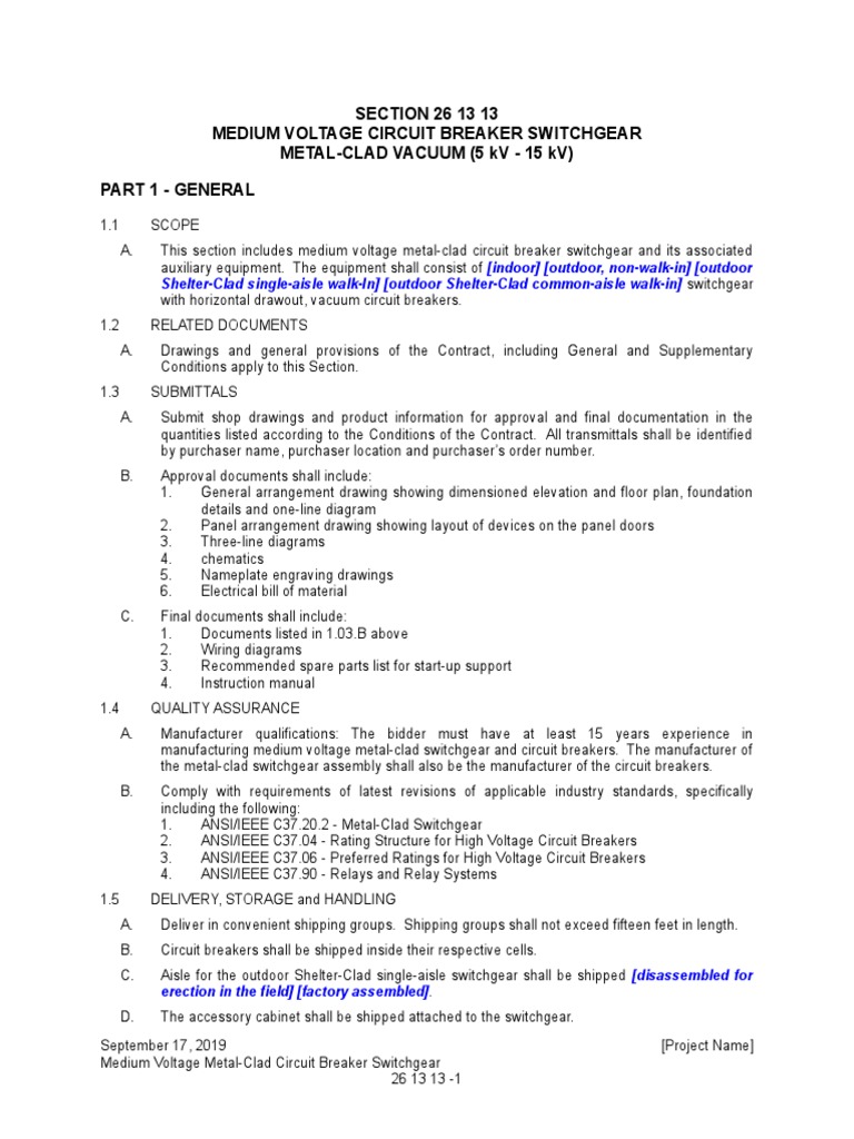 Medium Voltage Metal-Clad Switchgear | PDF | Relay | Fuse (Electrical)