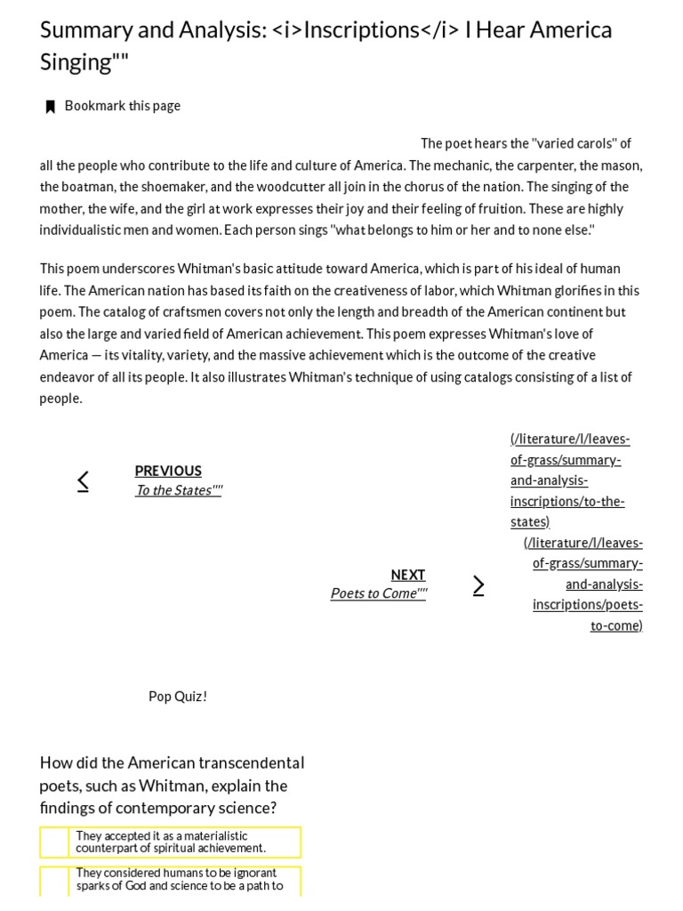 Walt Whitman Biography | PDF | Poetry