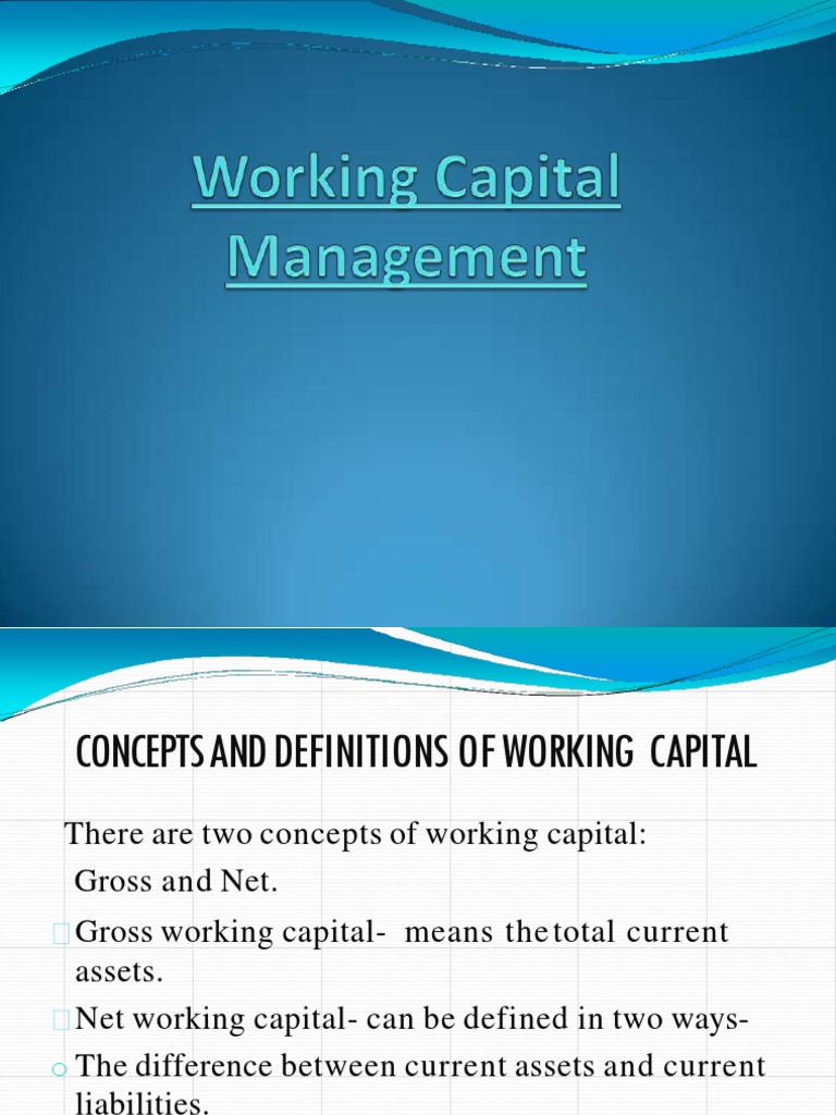 Workingcapitalmanagement 120729142538 Phpapp01 | PDF | Working Capital ...