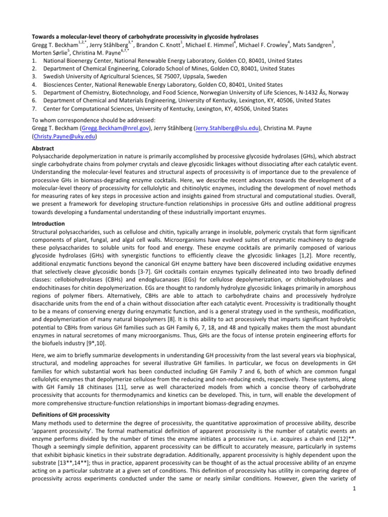 2014 Curr Op Biotechn Paper Submit PDF | PDF | Active Site | Enzyme