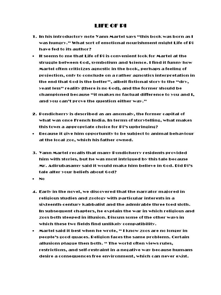 Life of Pi | PDF | Bullying | Religion And Belief