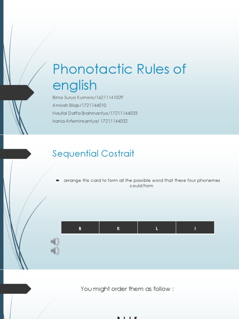 Phonotactic Rules of english | Syllable | Consonant | Free 30-day Trial ...