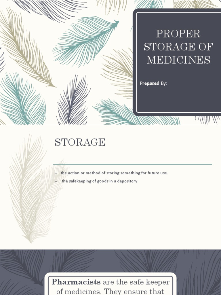 Proper Storage of Medicines-4 | PDF | Refrigerator | Pharmacy