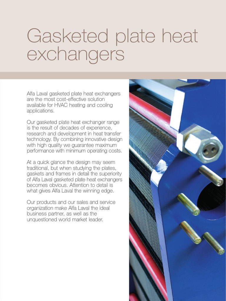 Alfa Laval Gasketed Plate Heat Exchangers | PDF | Heat Exchanger | Hvac
