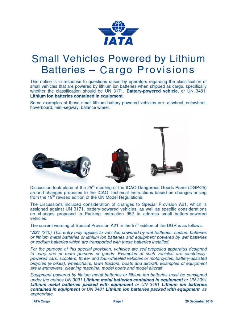 Lithium Battery Vehicles Cargo | PDF | Cargo | Vehicles