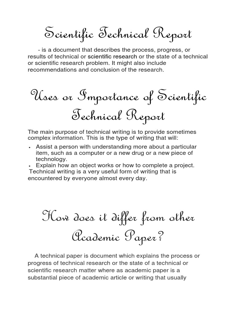 Scientific Technical Report | PDF | Scientific Method | Abstract (Summary)