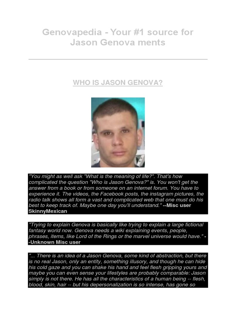 Genovapedia - Your #1 Source For Jason Genova Ments | PDF