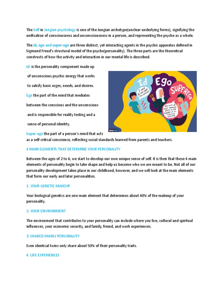 Id, Ego and Super-Ego: Self Jungian Psychology | PDF