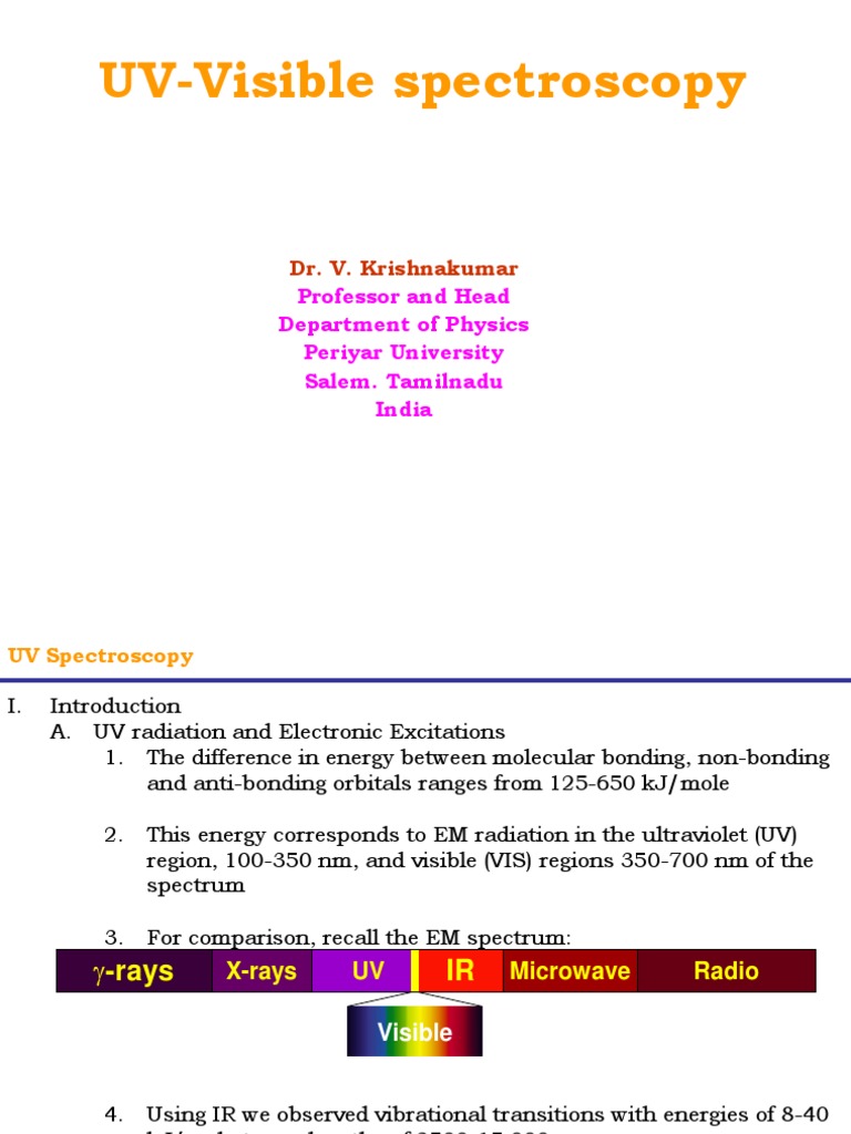 Uv Visiblespectroscopy 140924033717 Phpapp01 | PDF | Ultraviolet ...