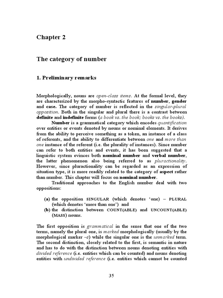 Preliminary Remarks: Opposition. Both in The Singular and Plural There ...