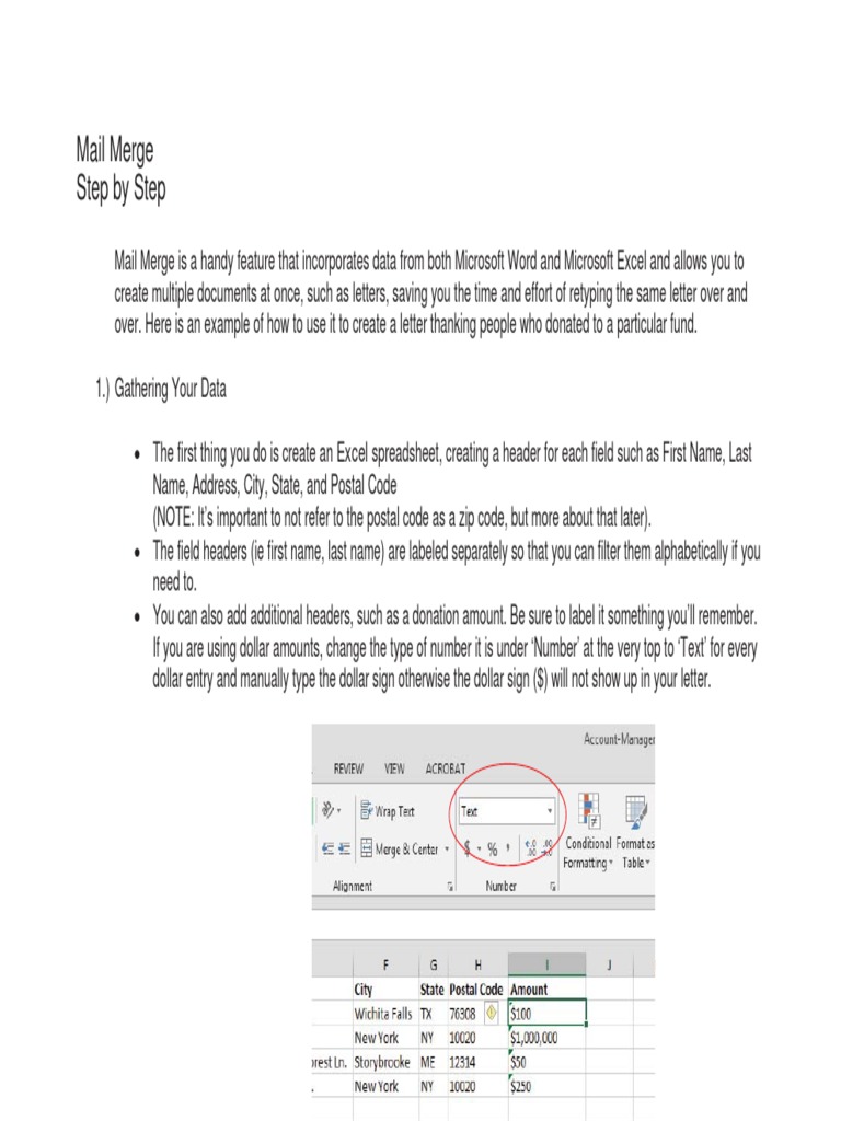 Mail Merge Tutorial | PDF | Microsoft Excel | Spreadsheet
