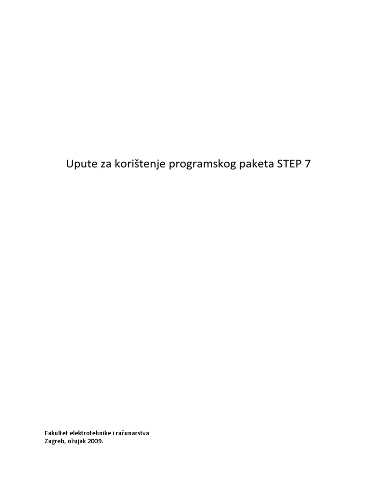 Upute Za Koristenje Programskog Paketa STEP 7 | PDF