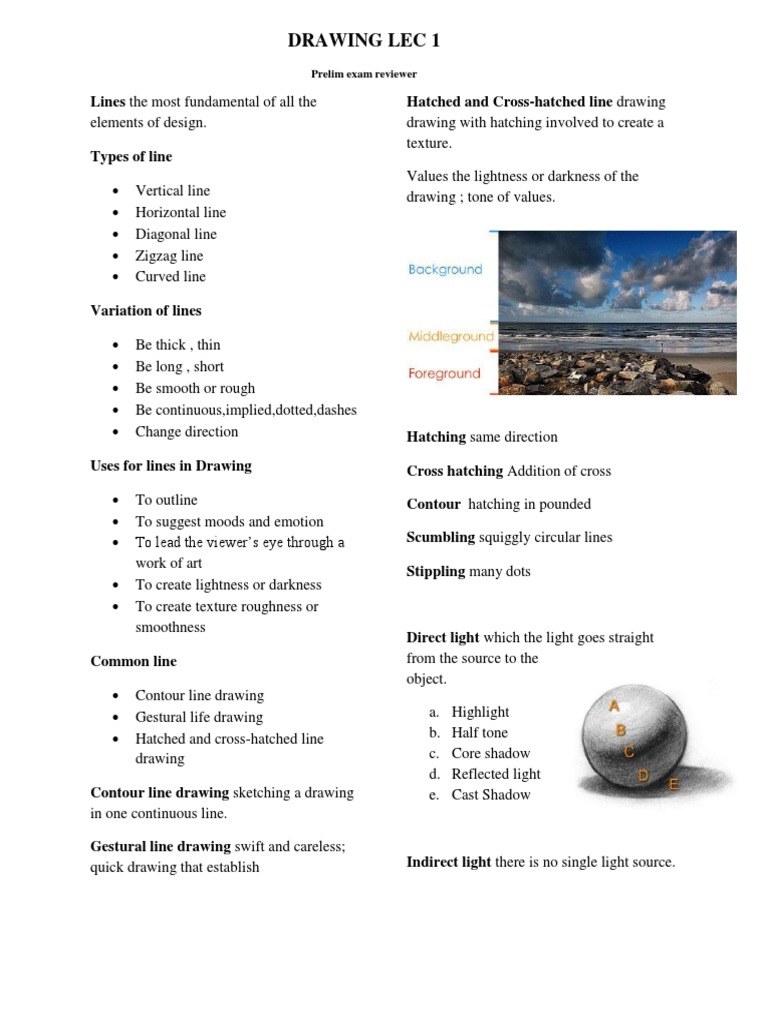 Drawing Lec 1: Prelim Exam Reviewer | PDF | Composition (Visual Arts ...