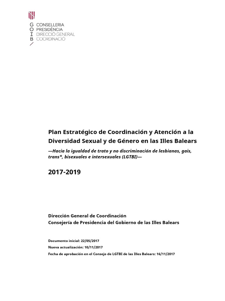 Plan Estratégico LGTBI 2017-2019 Baleares | Descargar gratis PDF | LGBT | Estudios LGBTQIA+