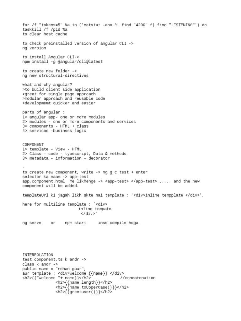 Angular Notes | PDF | Html Element | Web Development