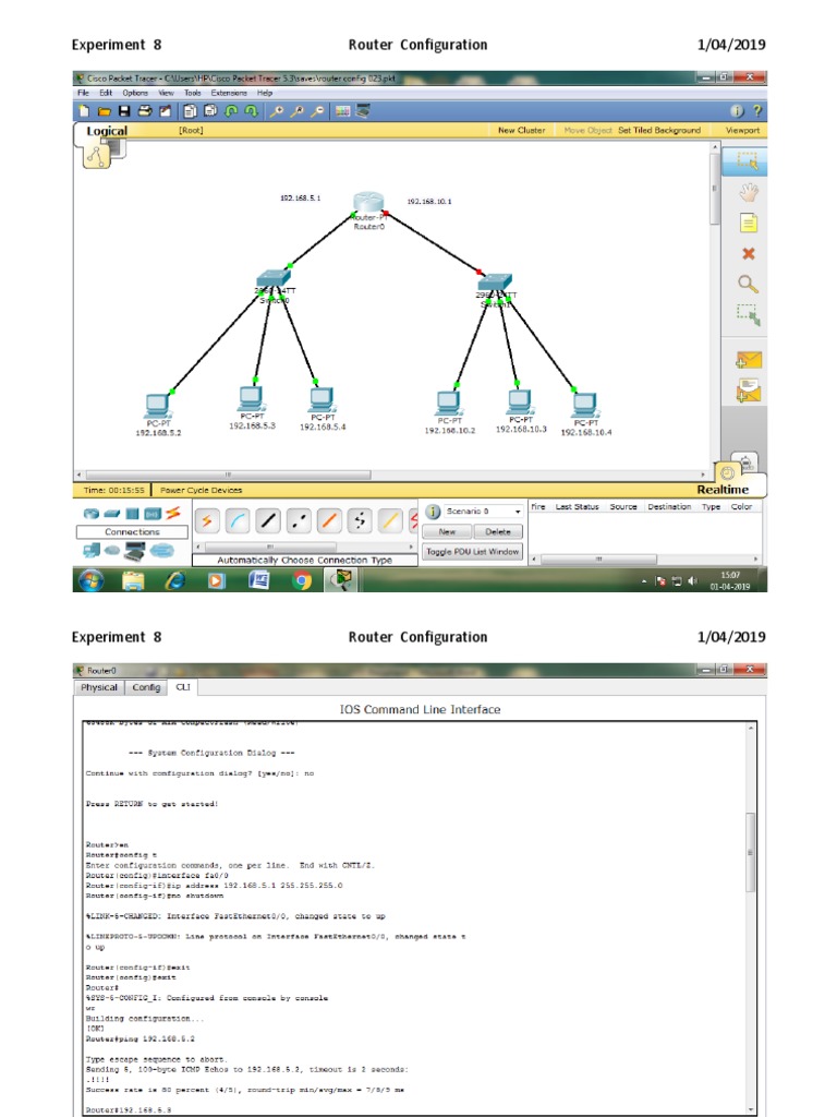 Experiment 8 Router Configuration 1/04/2019 | PDF