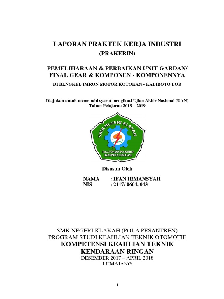 Laporan Prakerin Unit Gardan | PDF | Bisnis | Teknologi & Rekayasa
