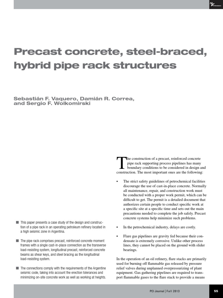 Precast Concrete Steel-Braced Hybrid Pipe Rack Structures PDF ...