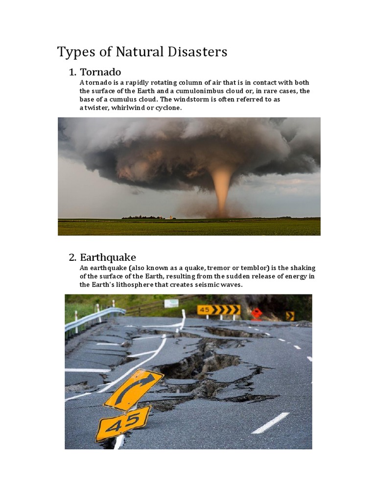 Types of Natural Disasters Explained | PDF | History
