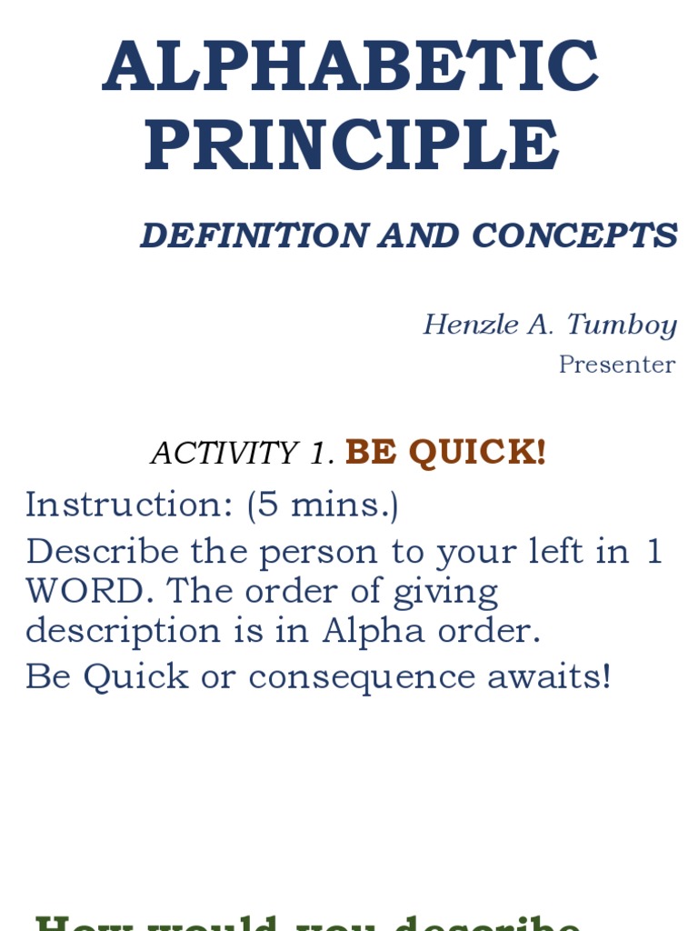 ALPHABETIC-PRINCIPLE.pptx | Phonics | Reading Comprehension