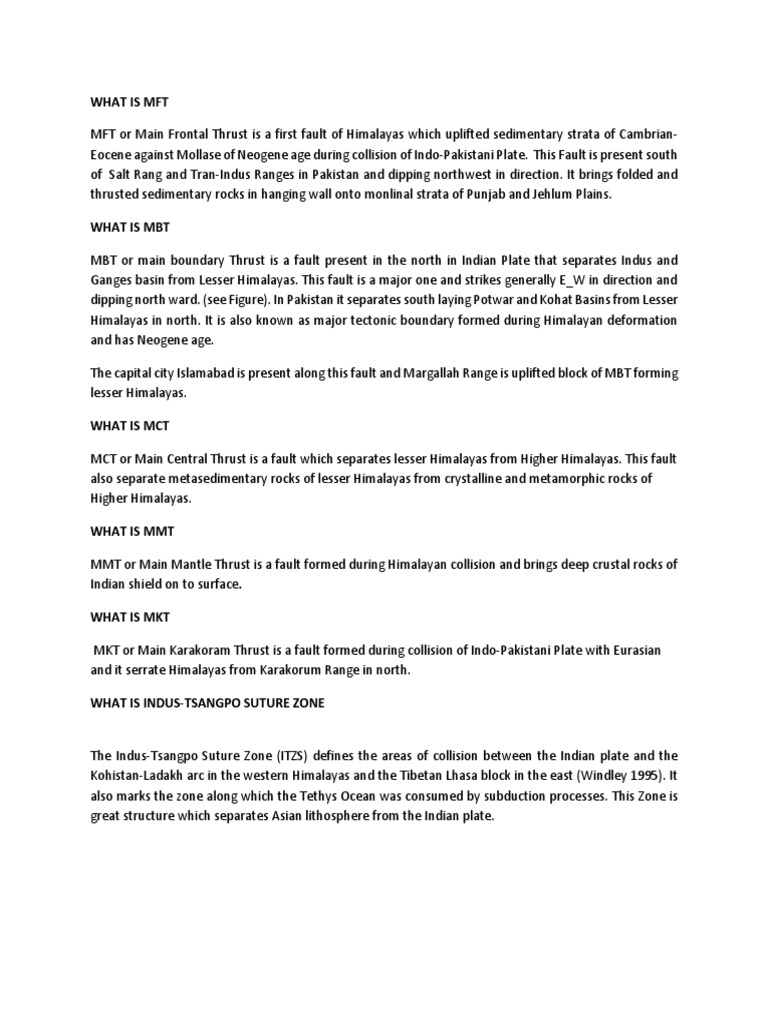 What Is MBT | PDF | Geology | Structural Geology