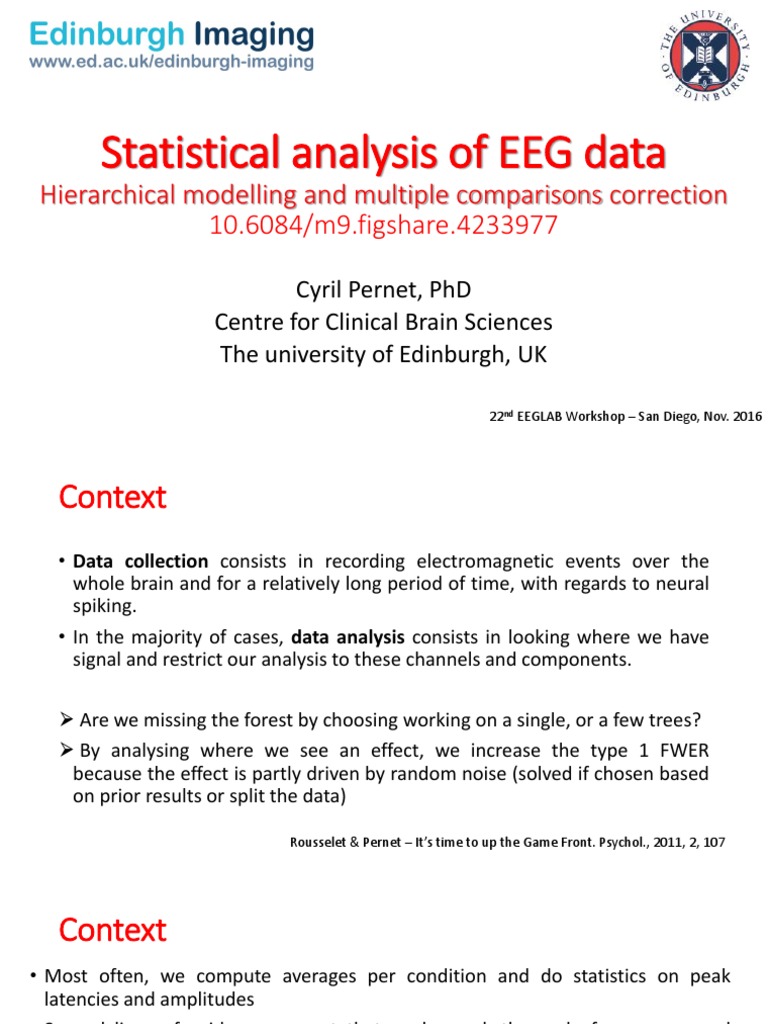Statistical Analysis of EEG Data: Hierarchical Modelling and Multiple Comparisons Correction 10. ...