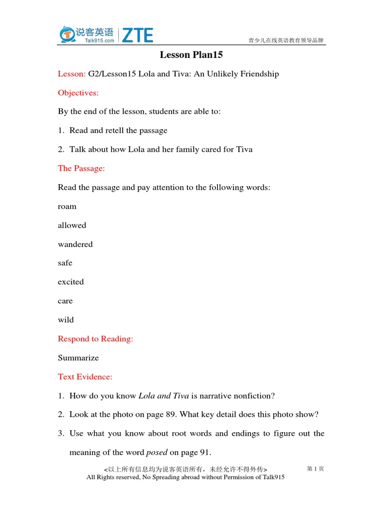Lola and Tiva PDF | PDF | Language Arts & Discipline | Foreign Language ...