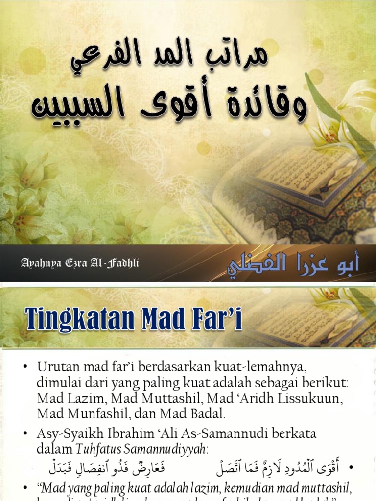 014 Tingkatan Mad Fari Dan Kaidah Aqwas Sababain | PDF | Seni ...
