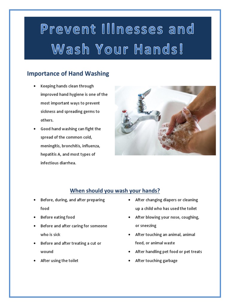 Importance of Hand Washing: When Should You Wash Your Hands? | PDF ...