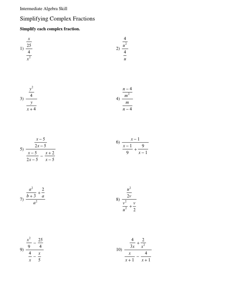 Simplifying Complex Fractions Guide | PDF