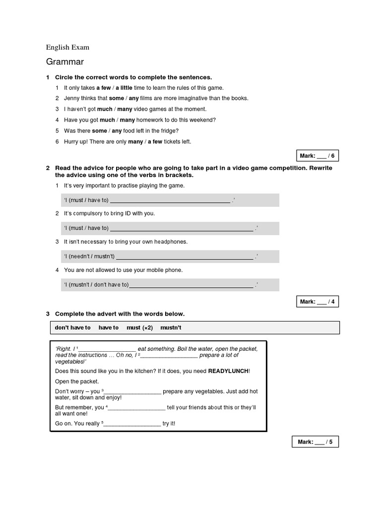 Sample 2d Language English Test For 1 Grade of High School | PDF | Nature
