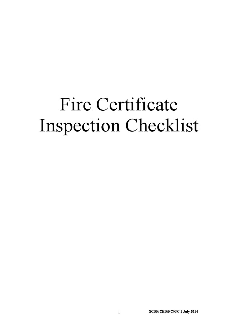 FSSD Fire Checklist | PDF | Fire Sprinkler System | Elevator