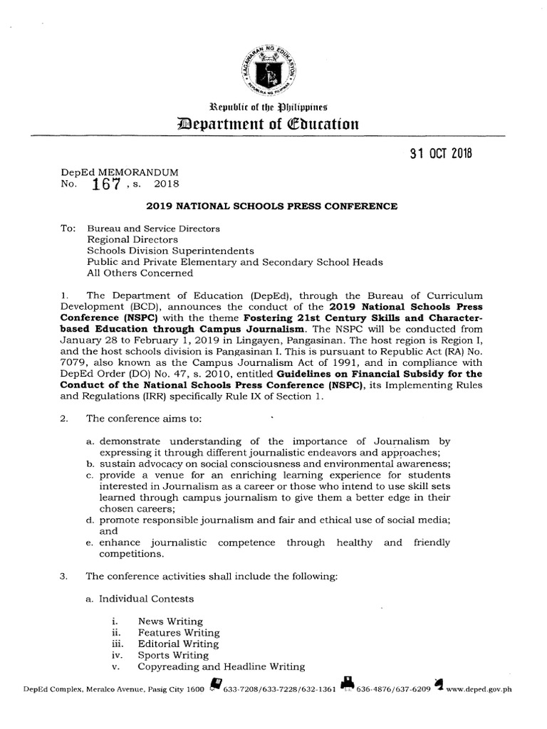 DM - s2018 - 167-2018 NSPC gUIDELINES PDF | PDF