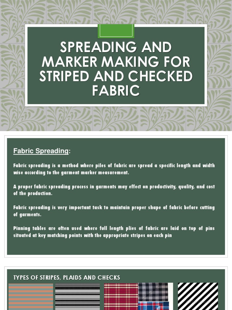 Spreading and Marker Making For Striped and Checked | PDF | Seam ...