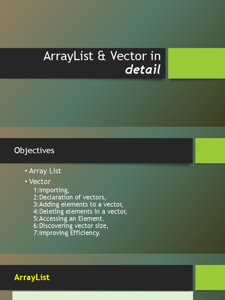 Week 4.0 - ArrayListVector PDF | PDF | Array Data Structure | Constructor (Object Oriented ...